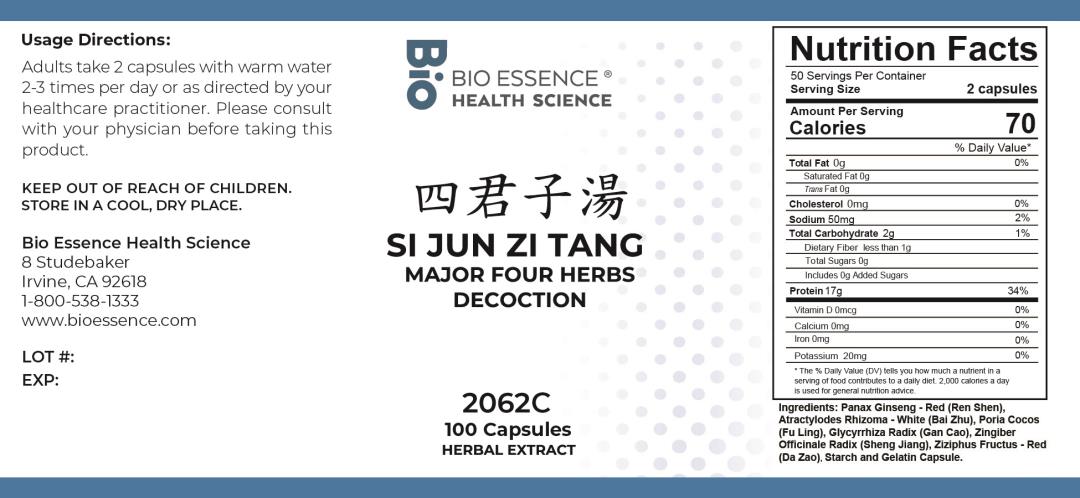 Si Jun Zi Tang- 四君子湯- Four Gentlemen Decoction-Bio Essence Health Science