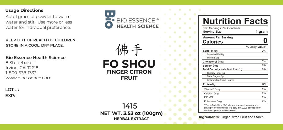 Fo Shou - 佛手 - Flesh-Finger Citron-Bio Essence Health Science